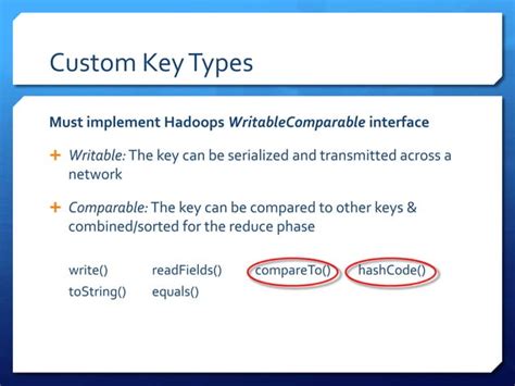 Mastering Hadoop Map Reduce Custom Types And Other Optimizations Ppt