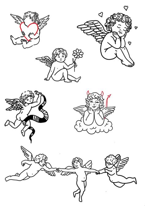 Cherub Tattoo Flash