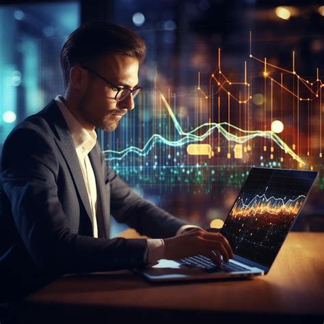 Premium Photo Success Analytics Businessman Working On Laptop