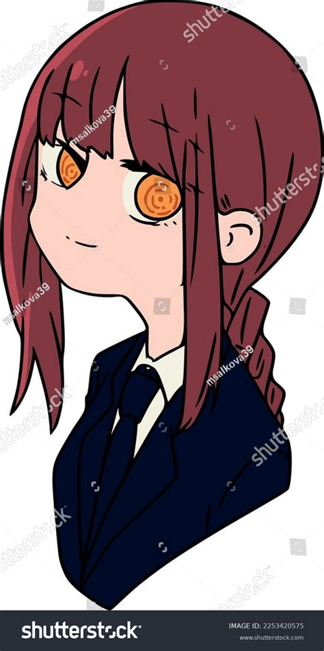 Anime Girl Red Hair Yellow Eyes Stock Vector Royalty Free 2253420575