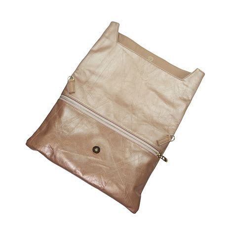 Poseta Tip Plic Din Piele Naturala Auriu