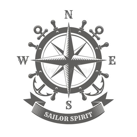 Vintage Compass Wind Rose Stock Illustration Illustration Of White