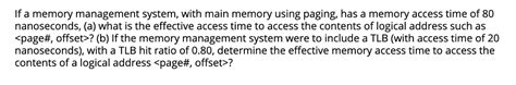 Solved If A Memory Management System With Main Memory Using