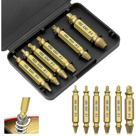 6pcs Kit De Extractor De Tornillos Rotos Kit De Extractor De Tornillos