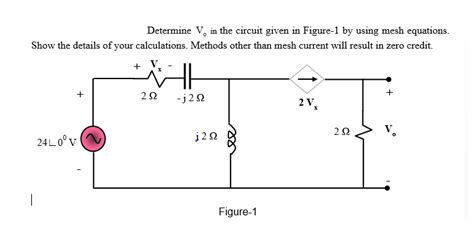 solved determine v in the circuit given in figure 1 by