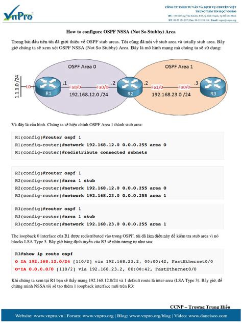 How To Configure Ospf Nssa Not So Stubby Area Pdf