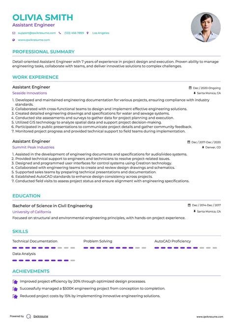 10 Assistant Engineer Resume Samples And Templates For 2025