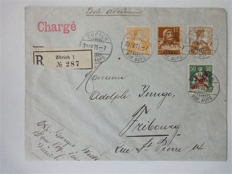 3 Chargé Zürich 1919 Div Ch Briefmarken Gebraucht In Für Chf 72 Mit Lieferung Auf