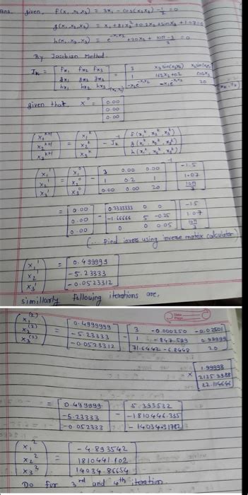 Solved Solve The Following Non Linear Equation System By