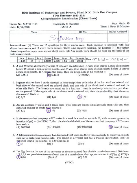 Part Asolution Pdf Standard Deviation Statistical Theory