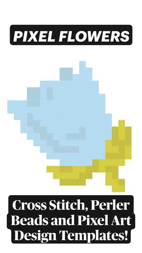 Pixel Flowers Pixel Art Template Cross Stitch Pattern Beads Perler