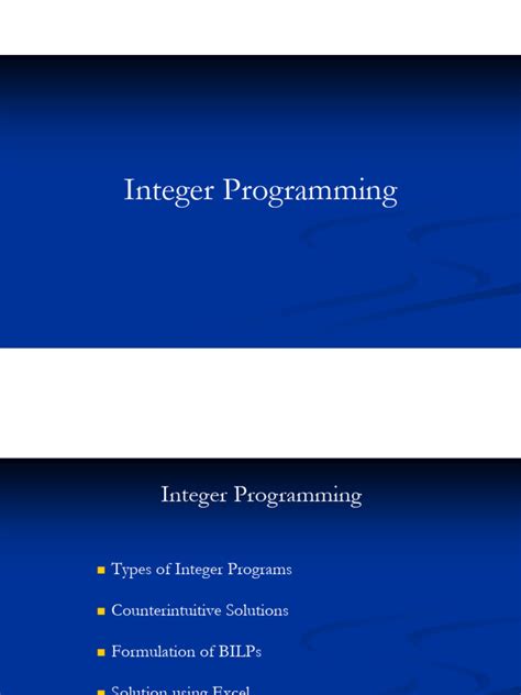 Session 11 Ilp Pdf Linear Programming Mathematical Relations