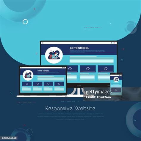 responsive web design template flat vector devices concept stock illustration high res vector