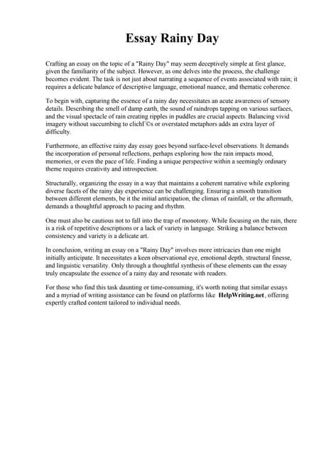 Essay Rainy Daypdf