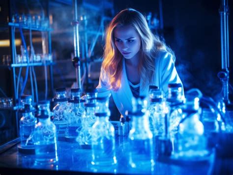 Premium Ai Image Female Scientist Conducting Experiments In A High