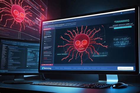 Premium Photo Cyber Threat Alert Virus Warning On Computer Screen