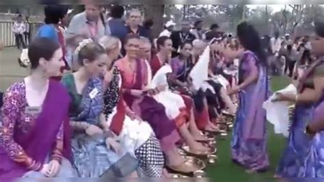 Women Help Wash Miss World Contestants Feet In Telangana Video Sparks Row