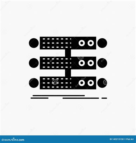 Server Structure Rack Database Data Glyph Icon Vector Isolated Illustration Stock Vector