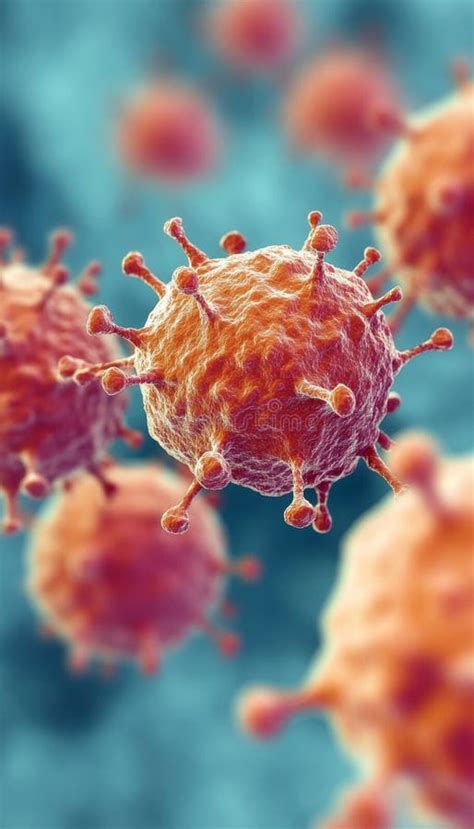 Cancer Cell Formation Under Microscope Scientific Illustration Of