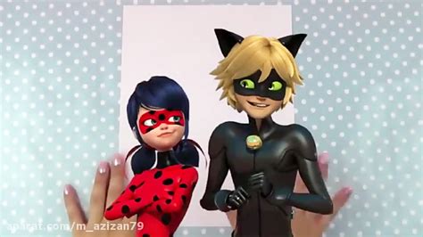 نقاشی دختر کفشدوزکی و گربه سیاه