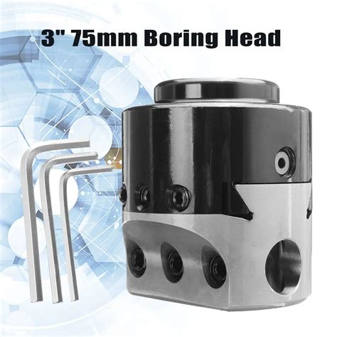 3 75mm Boring Head Lathe Milling Tool Holder 3 Wrench For 34 Hole