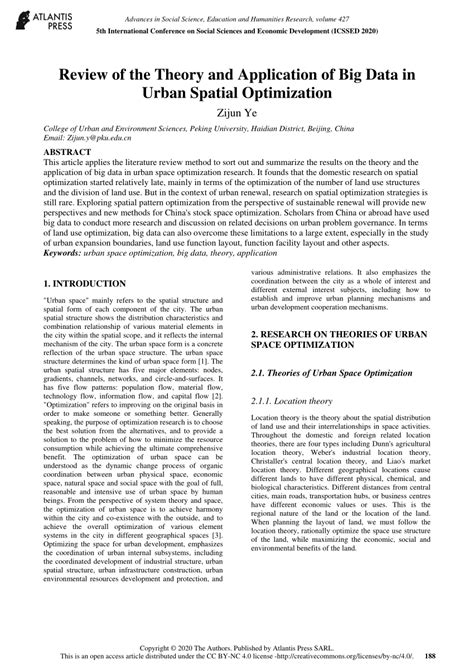 PDF Review Of The Theory And Application Of Big Data In Urban Spatial Optimization