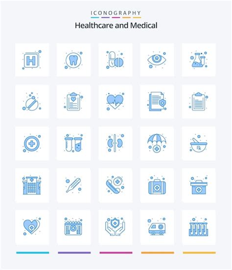 premium vector creative medical 25 blue icon pack such as laboratory