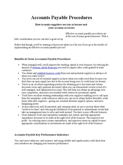 Accounts Payable Procedures Pdf Accounts Payable Cheque