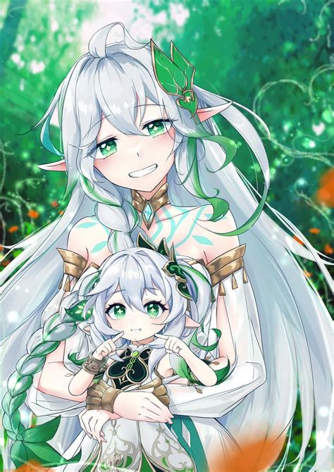Nahida And Rukkhadevata Genshin Impact Drawn By Popia