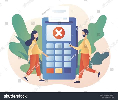 Payment Error Payment Terminal Cross Checkmark Stock Vector Royalty