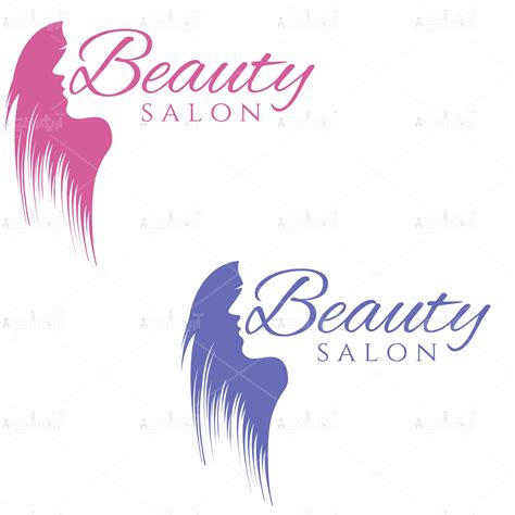 خرید و قیمت وکتور طرح سالن زیبایی همراه با چهره خانم صورتی وآبی ترب