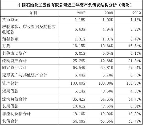 中国石油化工股份有限公司近三年财务报表分析报告文档之家
