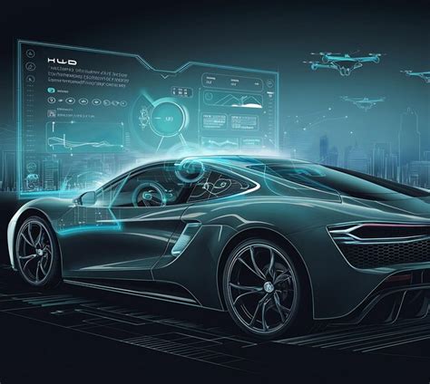 Futuristic Vehicle And Graphical User Interfacegui Premium Ai