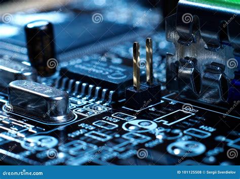 Microprocessor With Motherboard Background Computer Board Chip Circuit