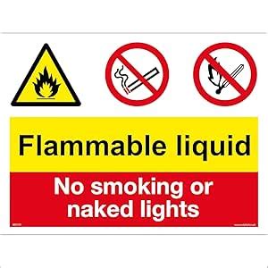 MU191 Flammable Liquid No Smoking Or Naked Lights Flame Fire Risk