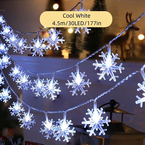 10led 20led 30led Snowflake String Lights Room Decoration Temu New