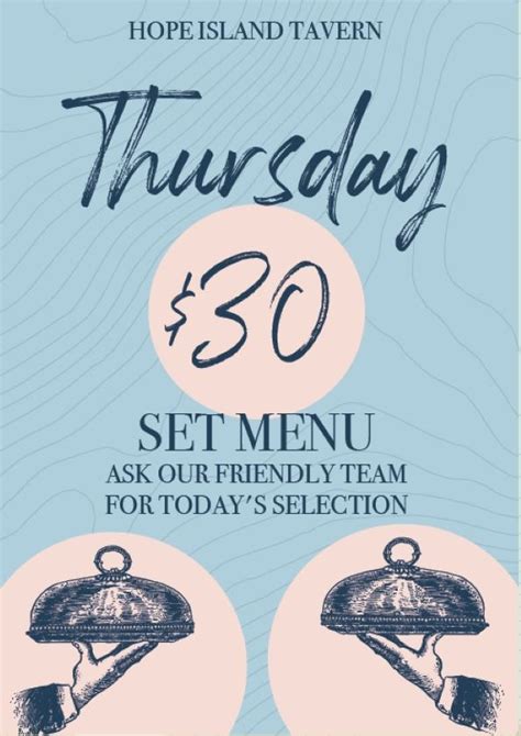 Thursday 2 Course Menu Hope Island Tavern