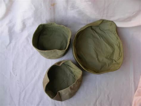 WW2 US LOT 3 Cuvettes Militaires Américaines Toile Modèles Différents