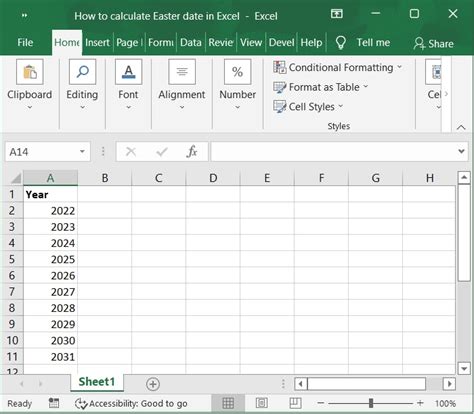 How To Calculate Easter Date In Excel