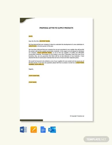 Supplier Proposal Template