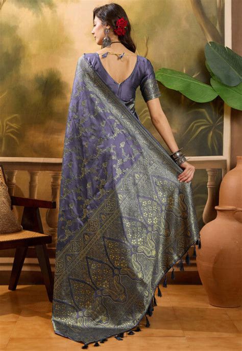 Buy Woven Art Silk Saree In Light Purple Online Sskt1208 Utsav Fashion