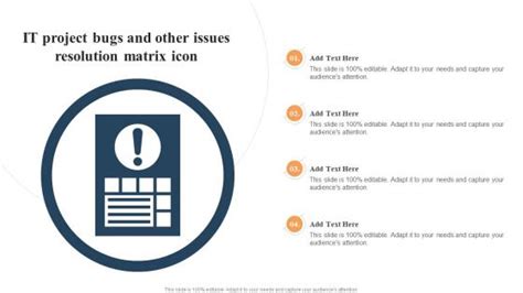 It Project Bugs And Other Issues Resolution Matrix Icon Ppt Presentation