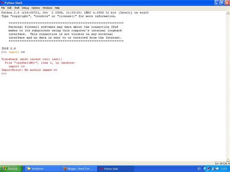 Raerpo Instalando OpenCV 2 1 Y Python 2 6 En Windows