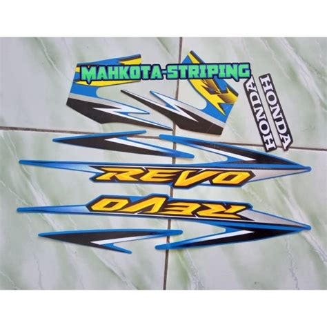 STRIPING STICKER LIS LES POLET Honda Revo 110 2007 Biru Full List Body