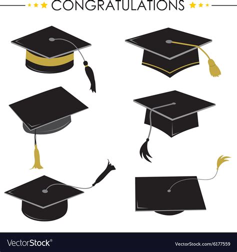 Congratulations Hat Graduation Royalty Free Vector Image