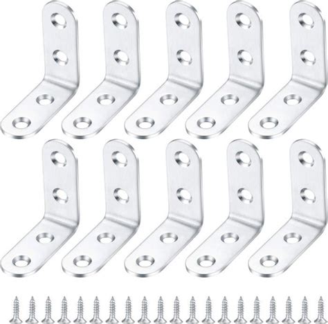 10 Pièces équerre de Fixation Equerre Murale Supports Angle Supports
