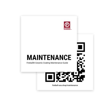 Maintenance Qr Code Cards Fireball Usa