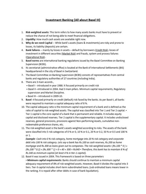 Basel 3 Pdf Basel Iii Capital Requirement