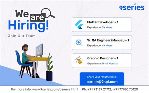 9series Inc On Linkedin Flutterdeveloper Qaengineer Graphicdesigner Itjobs Jobs Ahmedabad