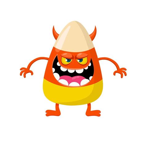 Vector Illustration Candy Corn Monster Character As A Poster Or
